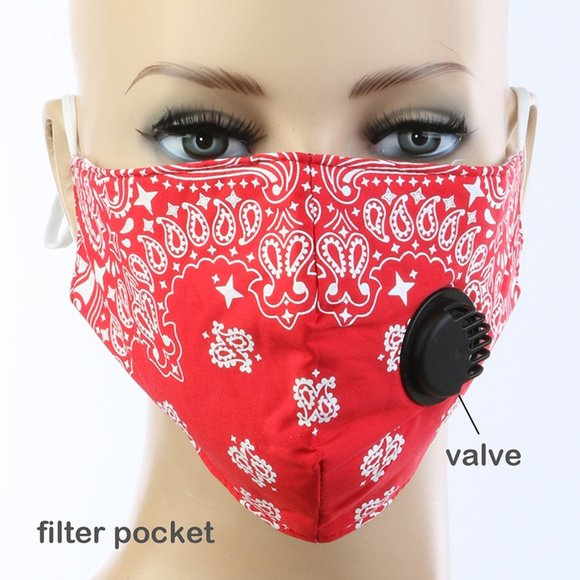 Accessories | Red White Cotton Respirator Facemask | Poshmark